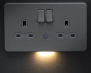 13 Amp 2 Gang DP Switched Socket + Night Light - Matt white ...