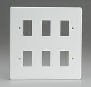 6 Gang Grid Plate - Premium White