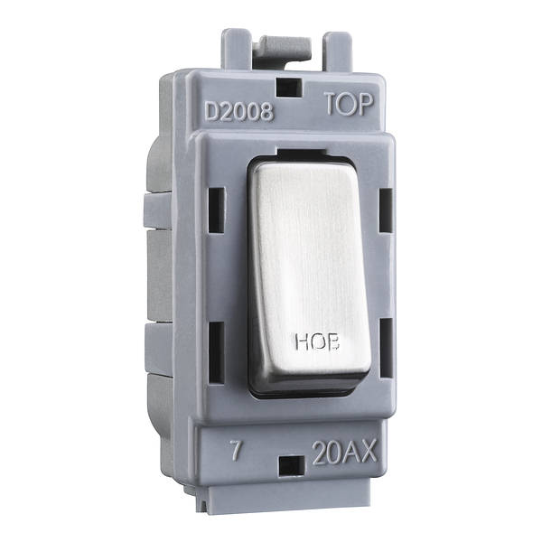 20 Amp SP 1 Way Grid Switch - Nexus - Brushed Steel