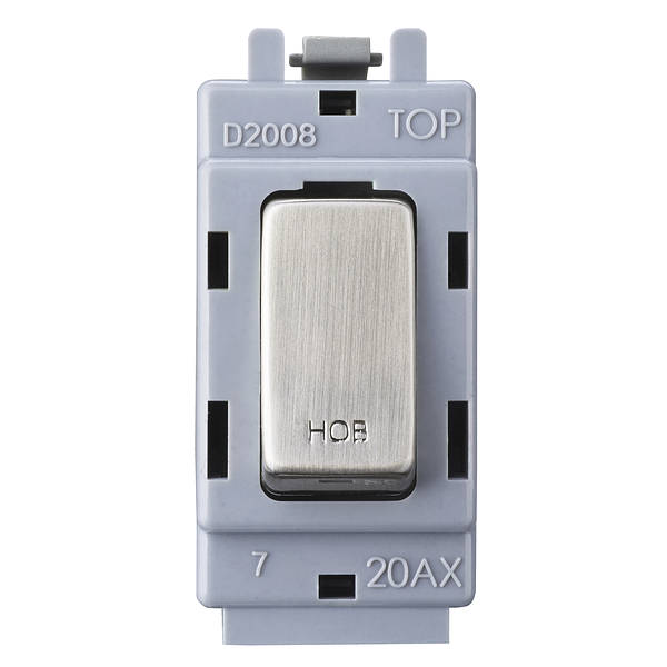 20 Amp SP 1 Way Grid Switch - Nexus - Brushed Steel