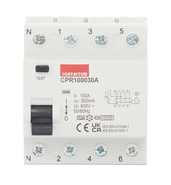 100A 300mA 4 Pole RCD (Type A) | Contactum (CPR100030A)