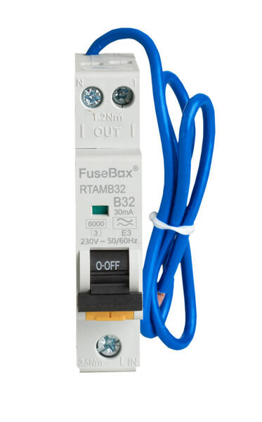 32 Amp 30mA RCBO - Fusebox 6kA (Type A) B Curve (Compact) | Fusebox (RTAMB32)