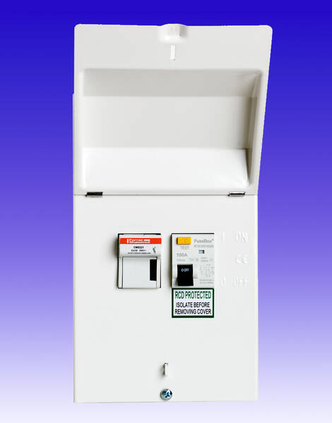 100A SP&N Fused Switch c/w 63A 80A & 100A fuses | Fusebox (SF0100)