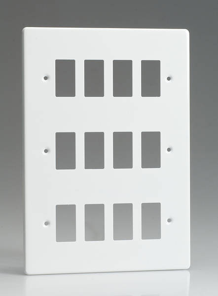 12 Gang Grid Plate - Premium White