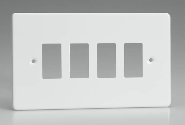 4 Gang Grid Plate - Premium White