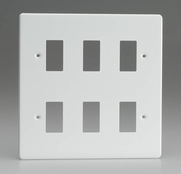6 Gang Grid Plate - Premium White