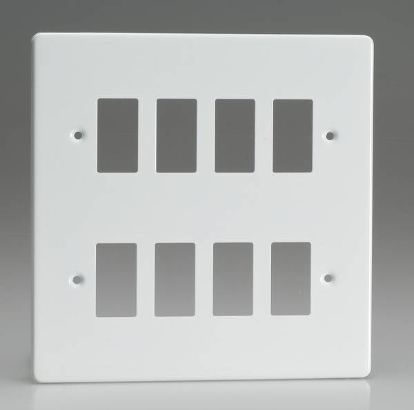 8 Gang Grid Plate - Premium White
