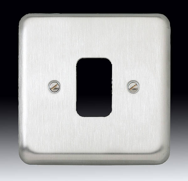 1 Gang Brushed Steel Grid Plate - Grid Plus | MK (MKK3431BSS)